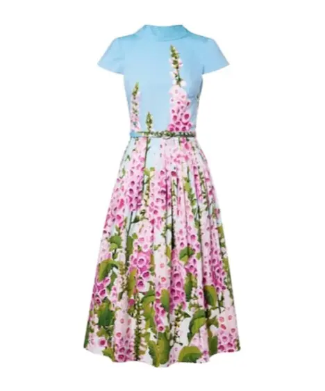 Oscar De La Renta Floral Cotton-blend Poplin Midi Dress - Pink