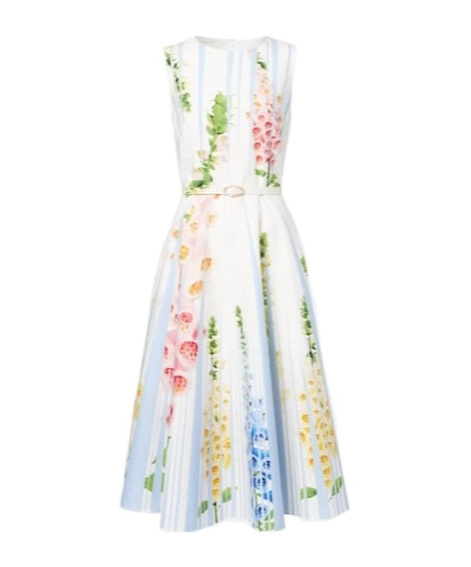 Oscar De La Renta Floral Trompe L'oeil Cotton-blend Midi Dress - No