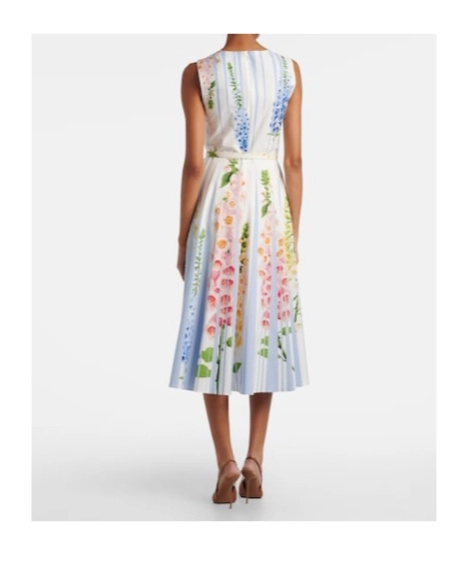 Oscar De La Renta Floral Trompe L'oeil Cotton-blend Midi Dress - No