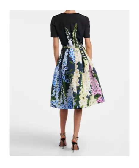 Oscar De La Renta Floral Midi Dress