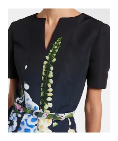 Oscar De La Renta Floral Midi Dress