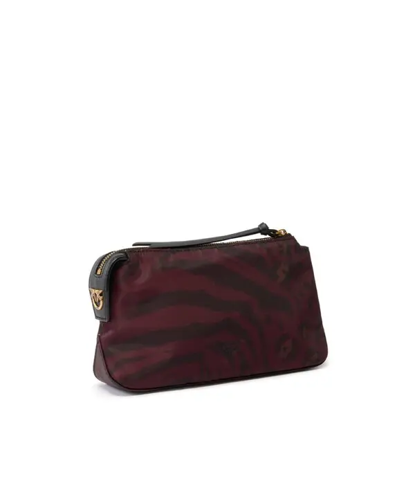 Pinko Leopard Printed Zipped Clutch Bag