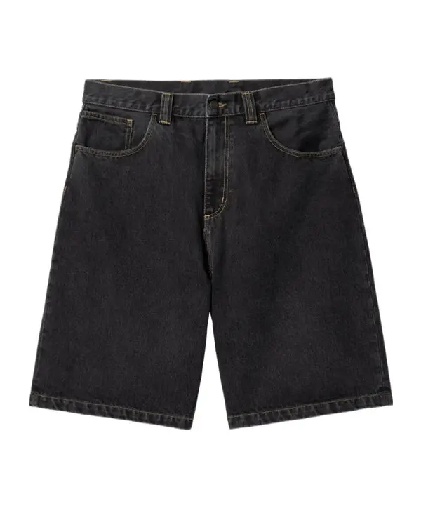Carhartt Work In Progress Brandon Logo Patch Denim Shorts - Black