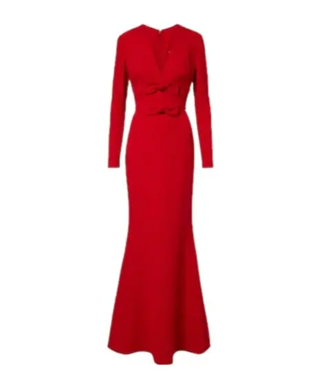Elie Saab Bow-detail Cady Gown - Red