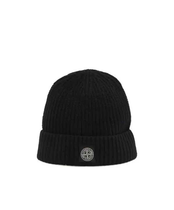 Stone Island Ribbed-knit Logo Beanie