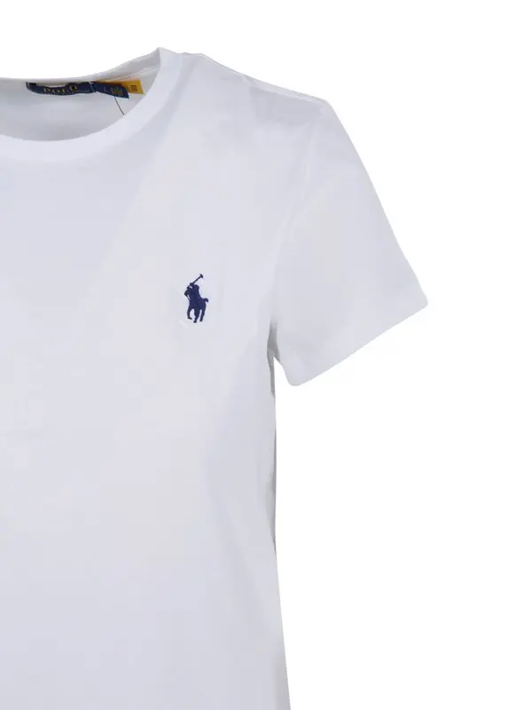 Polo Ralph Lauren Crewneck T-shirt With Embroidered Logo - White
