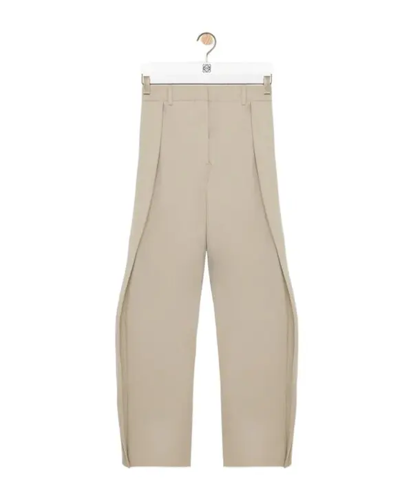 Loewe Pleated Wide Leg Trousers - Light Brown