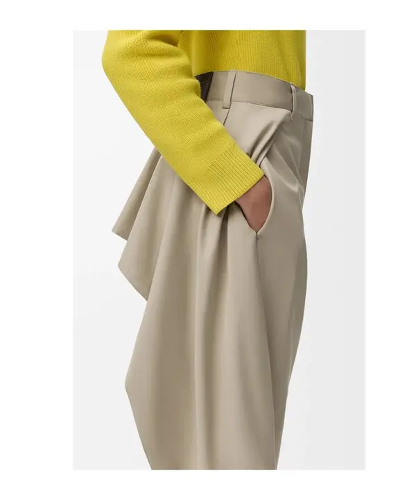 Loewe Pleated Wide Leg Trousers - Light Brown