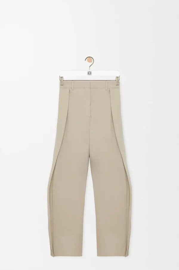 Loewe Pleated Wide Leg Trousers - Light Brown
