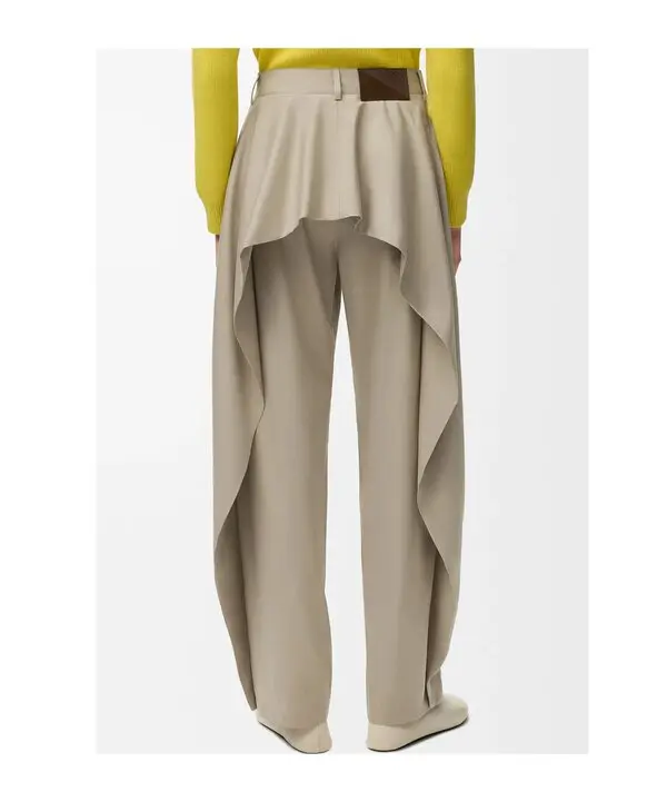 Loewe Pleated Wide Leg Trousers - Light Brown