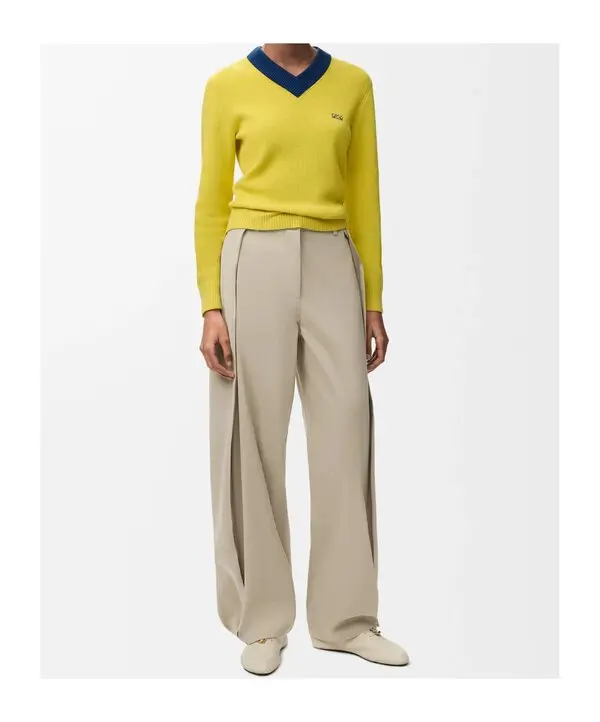 Loewe Pleated Wide Leg Trousers - Light Brown