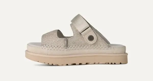 UGG Goldenstar Crackle-effect Sandals - Cracked White