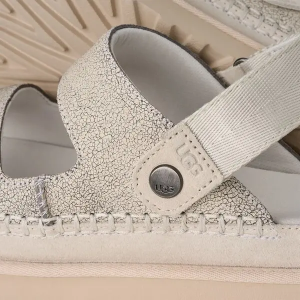UGG Goldenstar Crackle-effect Sandals - Cracked White