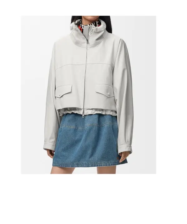 Loewe High Collar Zip Up Jacket - Ivory