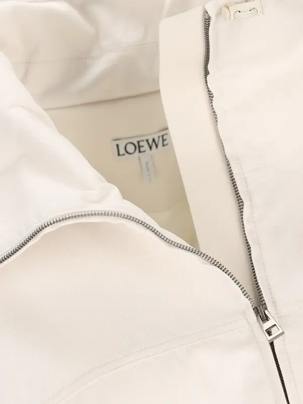 Loewe High Collar Zip Up Jacket - Ivory