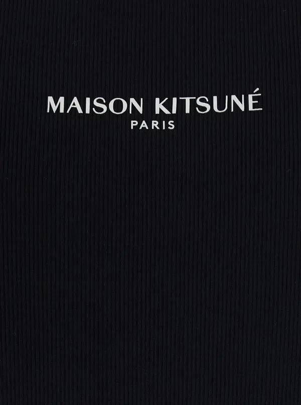 Maison Kitsuné Paris Logo Ribbed Tank Top