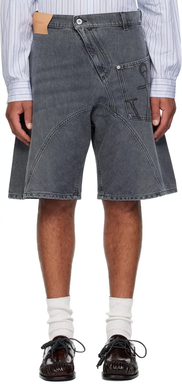 J.W.ANDERSON Twisted Anchor-pocket Denim Shorts