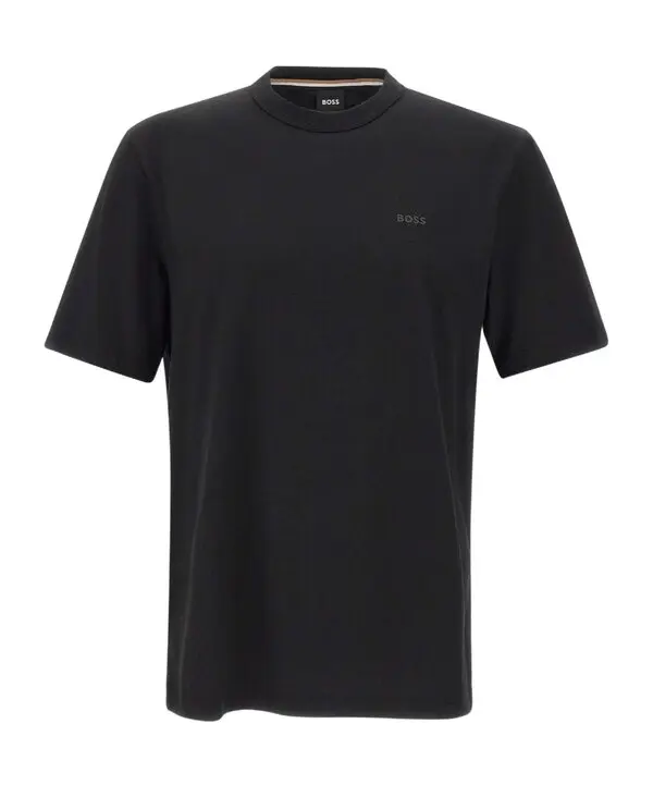 Hugo Boss Logo Embroidered Short-sleeved T-shirt - Black
