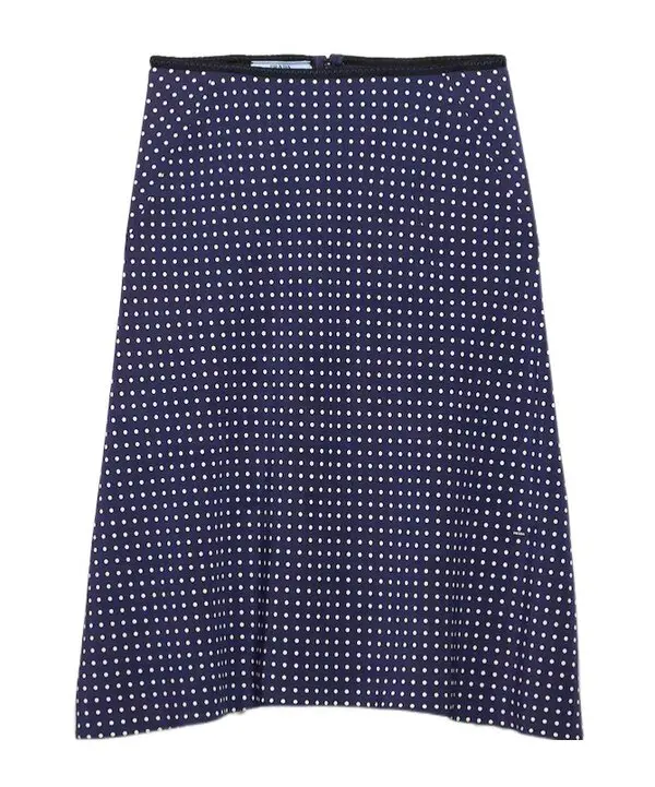 Prada Polka-dot Marocain Skirt - Blue