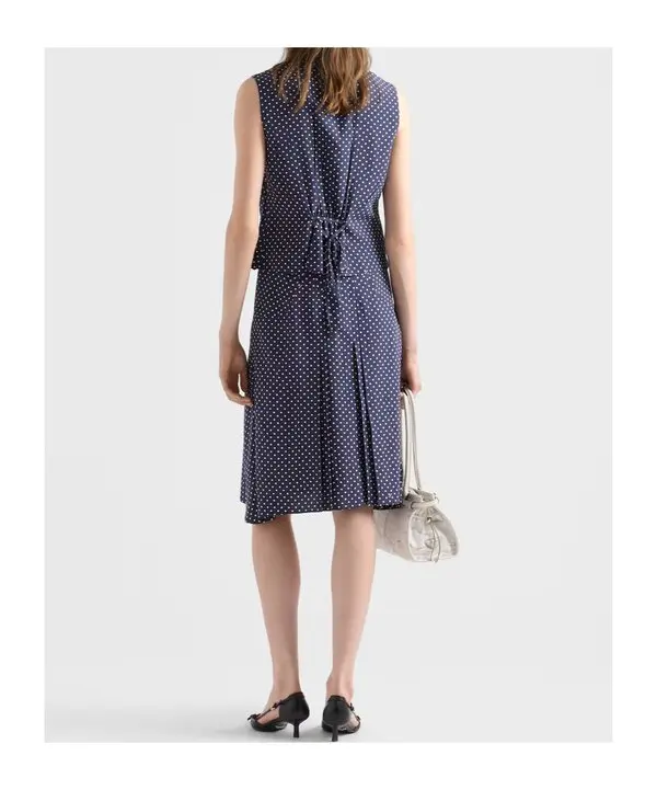Prada Polka-dot Marocain Skirt