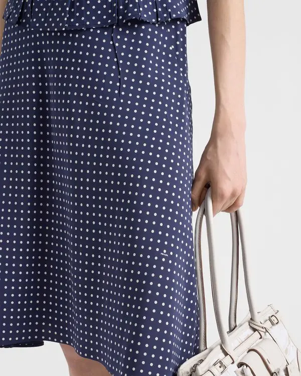 Prada Polka-dot Marocain Skirt