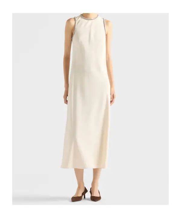 Prada Sleeveless Embellished Maxi Dress
