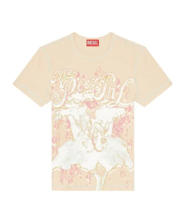 DIESEL® T-brenda Animal Print Top - Pink