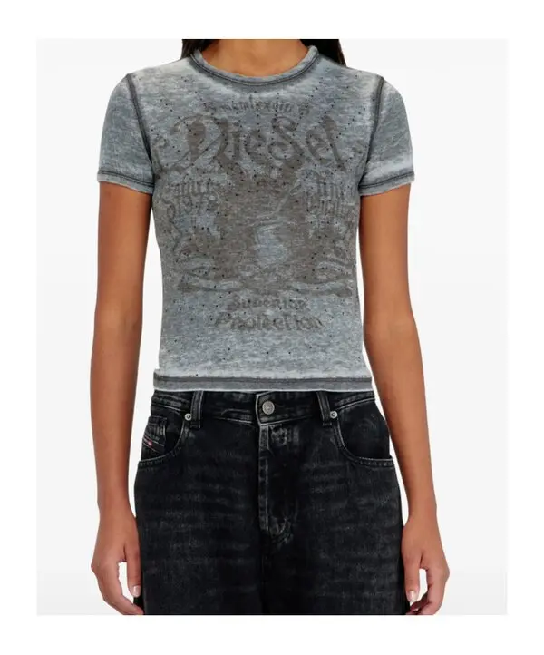DIESEL® Strass-embellished Burnout T-shirt