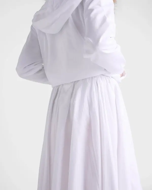 Prada Reversible Cotton Jersey And Re-nylon Circle Skirt