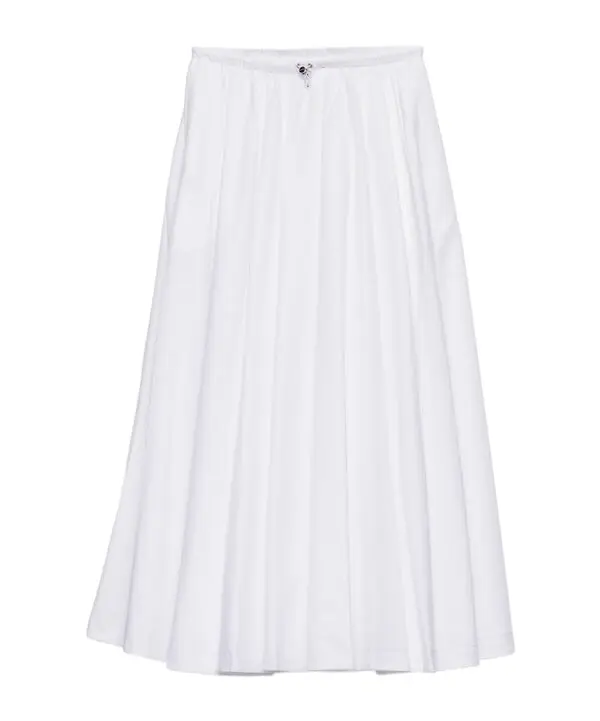 Prada Reversible Cotton Jersey And Re-nylon Circle Skirt - White