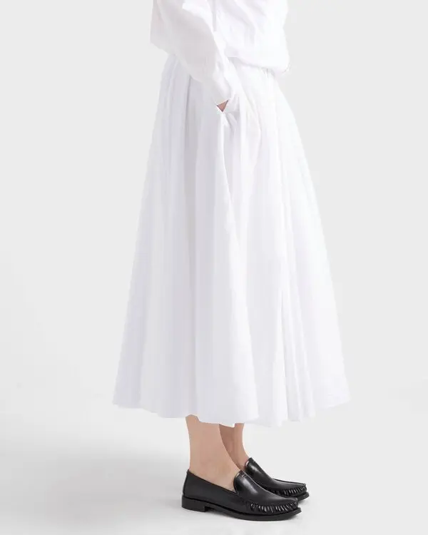 Prada Reversible Cotton Jersey And Re-nylon Circle Skirt