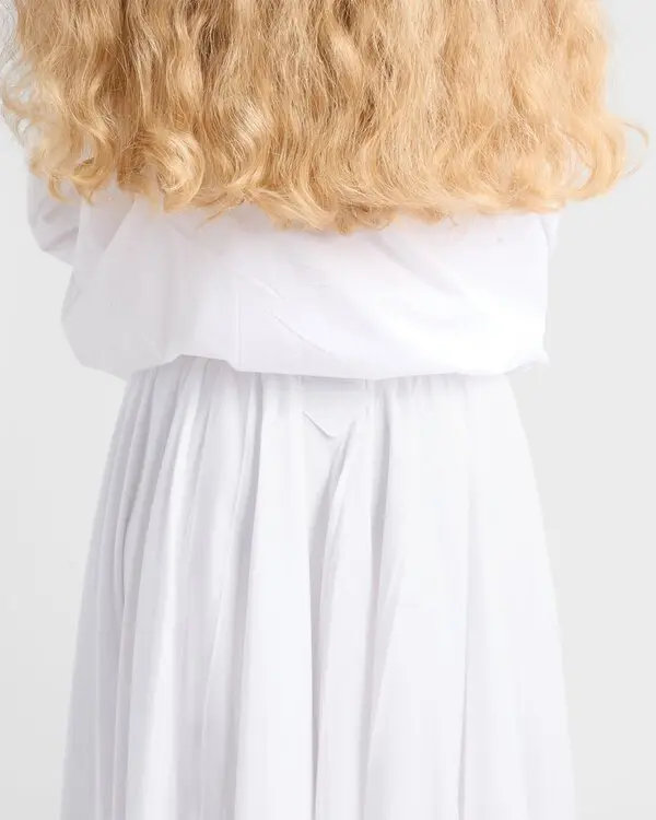 Prada Reversible Cotton Jersey And Re-nylon Circle Skirt