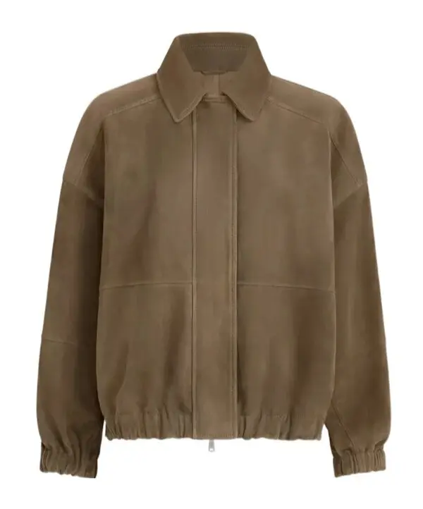 Brunello Cucinelli Elasticated Hem Zipped Jacket - Brown