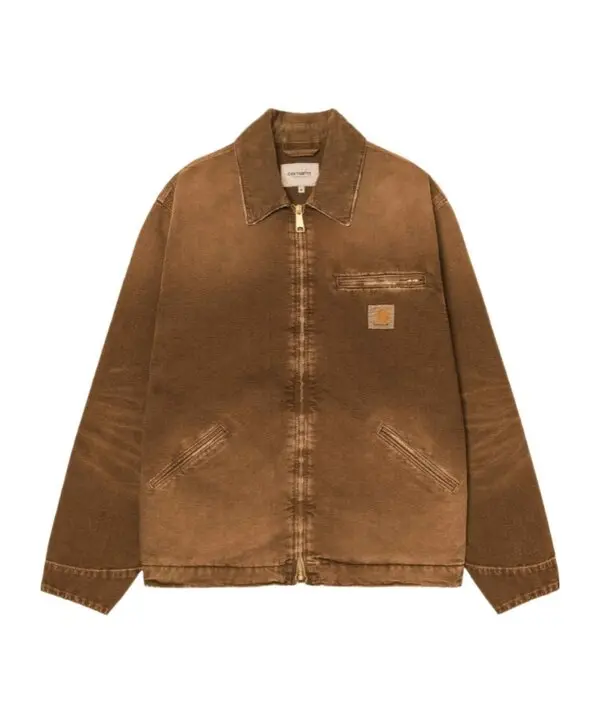 Carhartt Work In Progress Logo-patch Washed-effect Jacket - Brown
