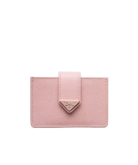 Prada Saffiano And Smooth Leather Card Holder