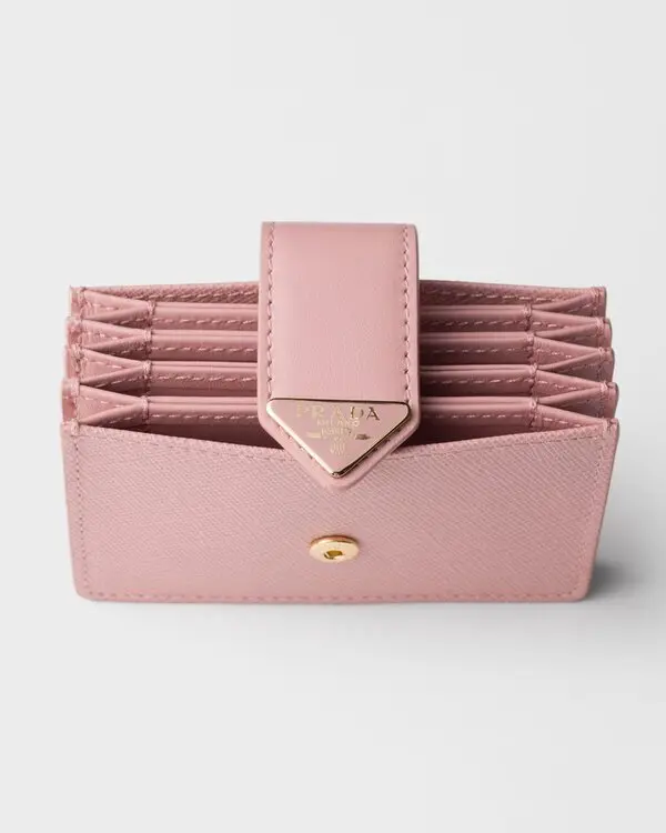 Prada Saffiano And Smooth Leather Card Holder
