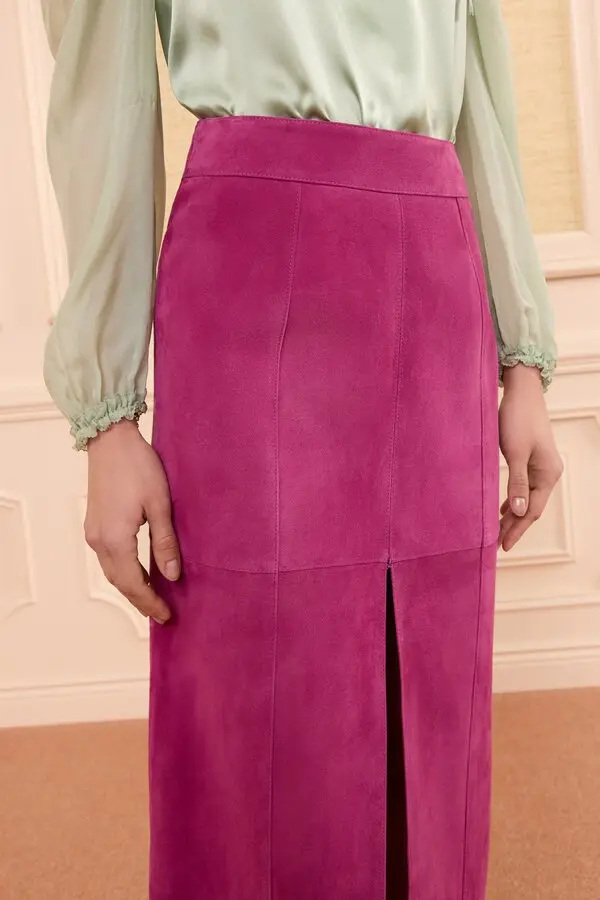 Ulla Johnson Orion Suede Pencil Skirt