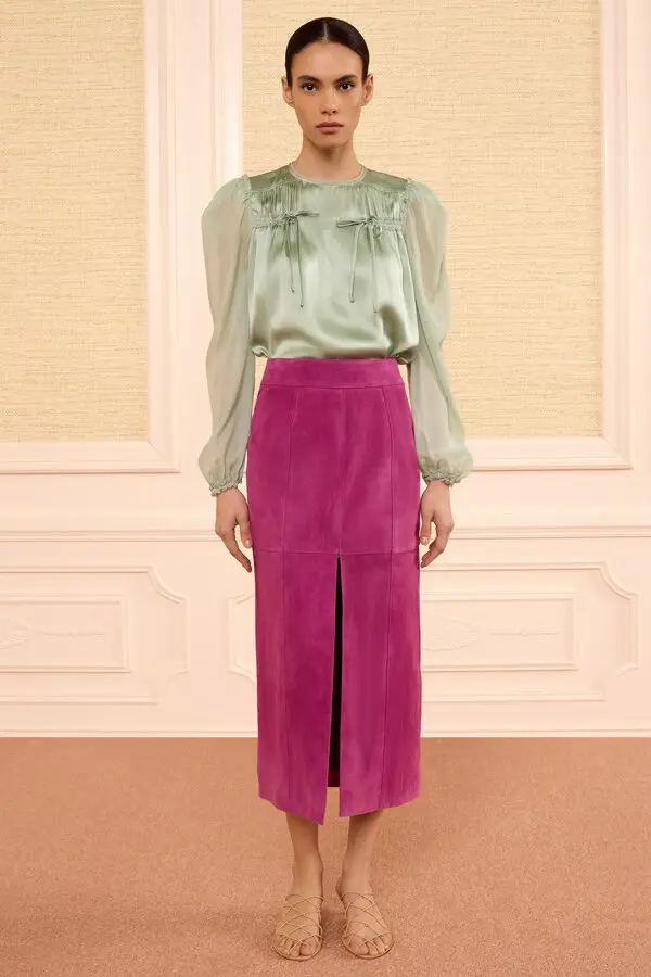 Ulla Johnson Orion Suede Pencil Skirt