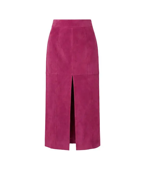 Ulla Johnson Orion Suede Pencil Skirt - Iris