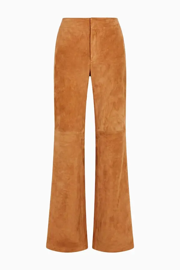 Ulla Johnson Freja Suede Tapered Pants - Cognac