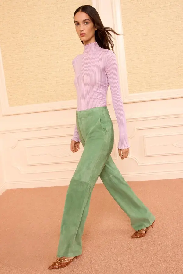 Ulla Johnson Freja Suede Tapered Pants - Aventurine