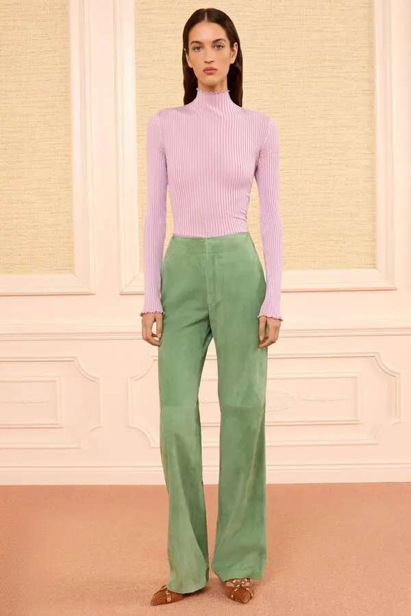 Ulla Johnson Freja Suede Tapered Pants - Aventurine