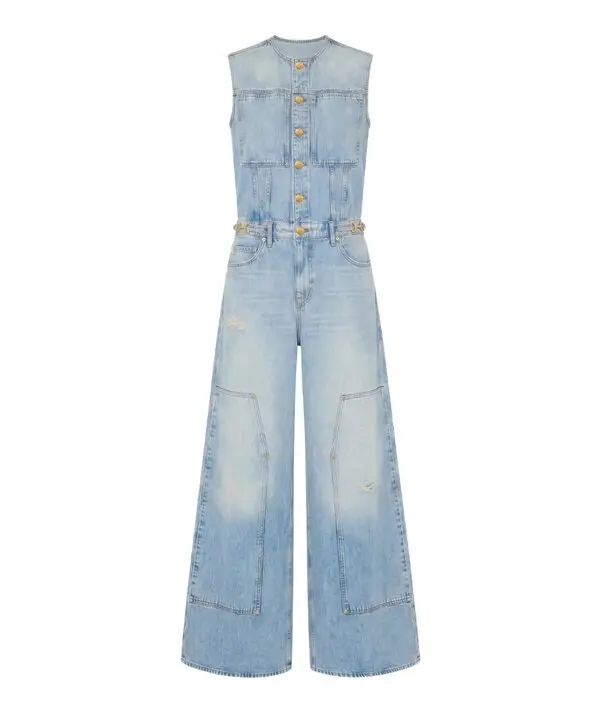Ulla Johnson Esme Denim Jumpsuit - Distressed Danube