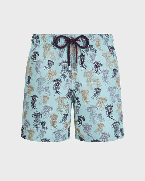 Vilebrequin Embroidered Swim Trunks Jellyfish Dance Limited Edition Swimwear Mistral - Blue