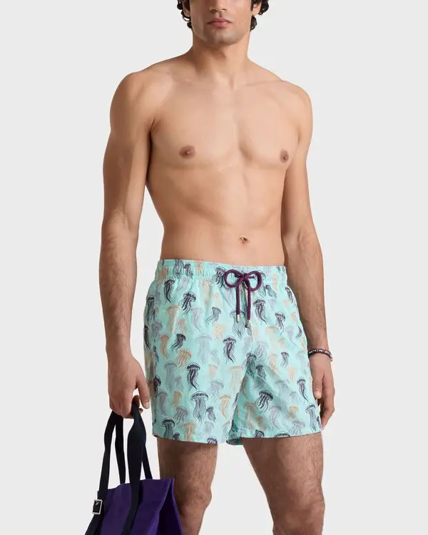 Vilebrequin Limited Edition Jellyfish Dance Embroidered Swim Trunks - Blue