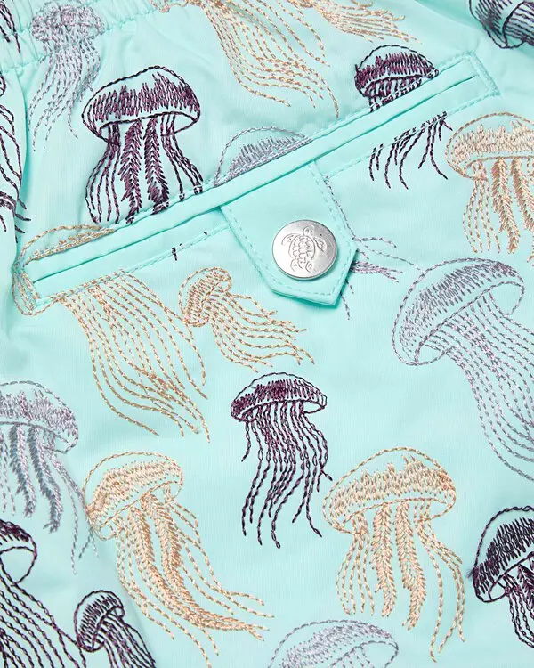 Vilebrequin Limited Edition Jellyfish Dance Embroidered Swim Trunks - Blue
