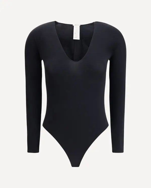 Wolford V-neck Long-sleeve Bodysuit - Black