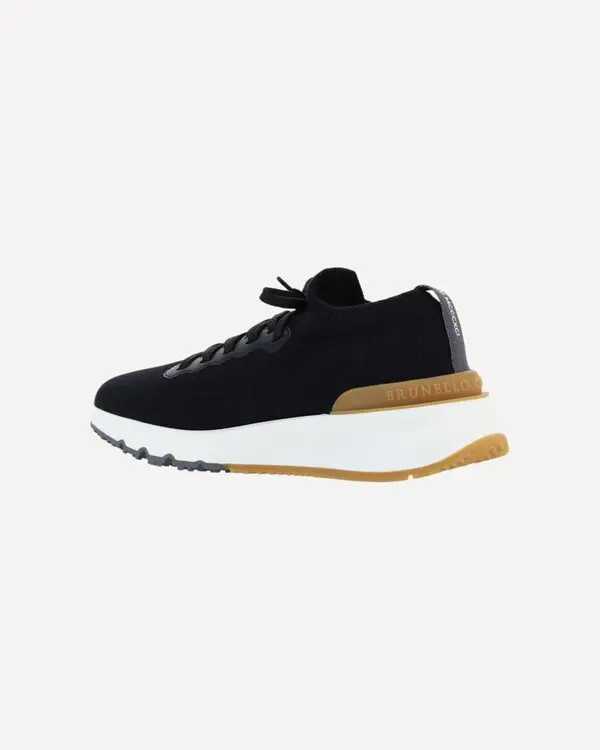 Brunello Cucinelli Cotton Lace-up Sneakers - Black