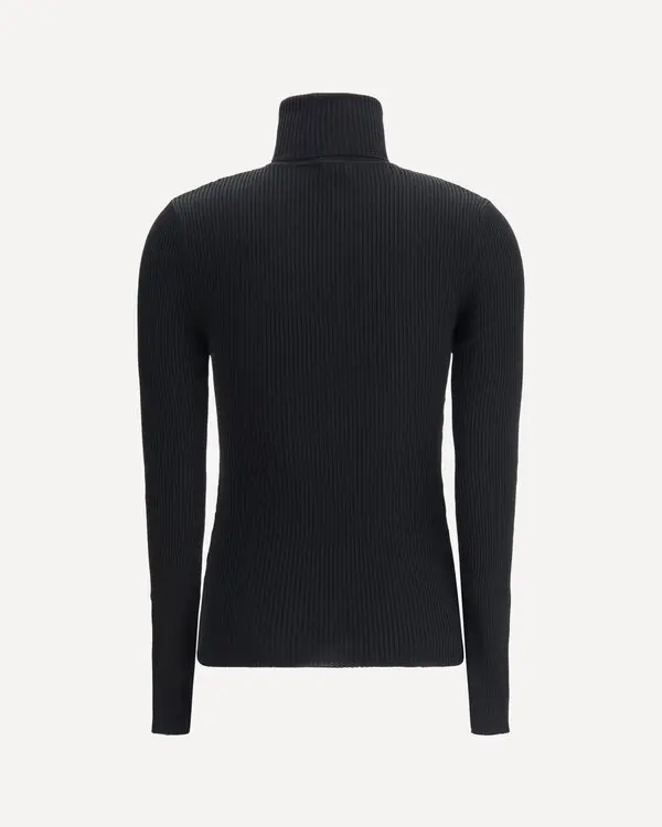 Wolford Long-sleeve Ribbed Wool Turtleneck Sweater