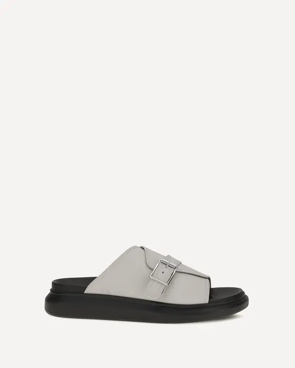Alexander McQueen Buckle Slide Sandals - Grey